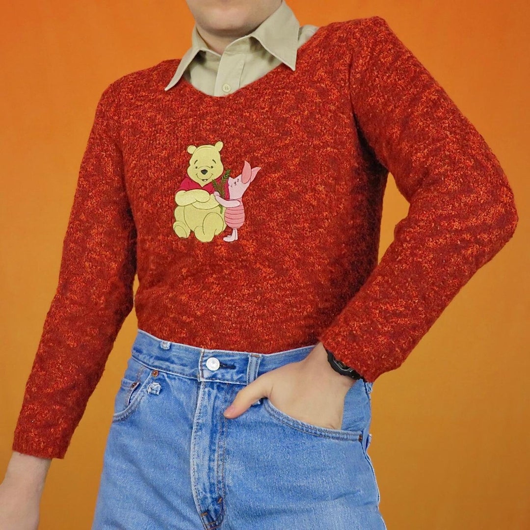Vintage Disney Winnie the Pooh Bear Piglet Jumper Embroidered Graphic ...