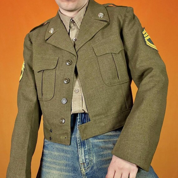 Vintage WW2 US Army Jacket Military Uniform Technical… - Gem