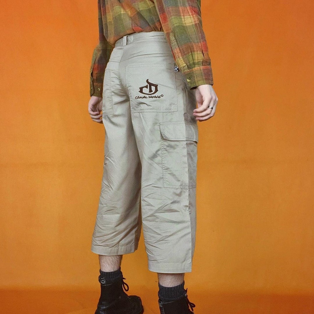 Vintage Criminal Damage Cargo Trousers Cropped 3/4 Quarter Length Pants ...