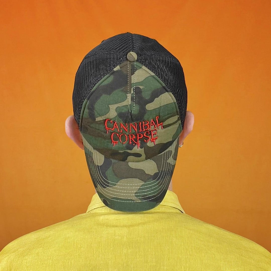 Vintage Cannibal Corpse Trucker Cap Camo Print Mesh Death Metal Band ...