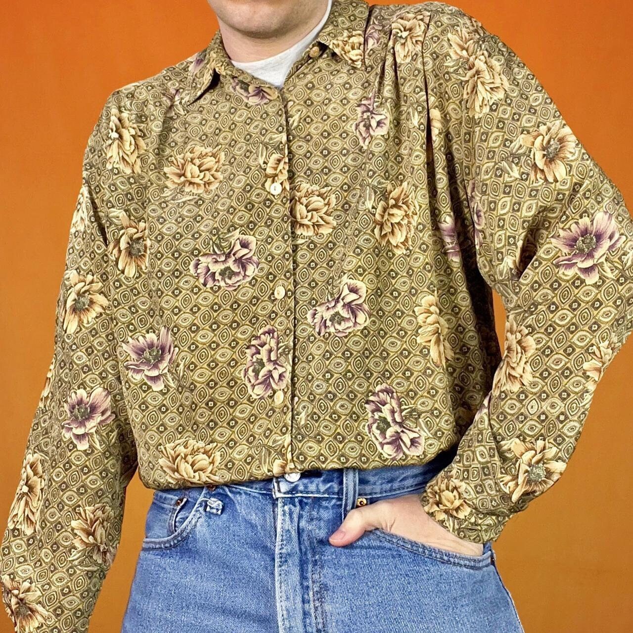 Vintage Funky Pattern Shirt Floral Geometric Abstract Retro Print ...