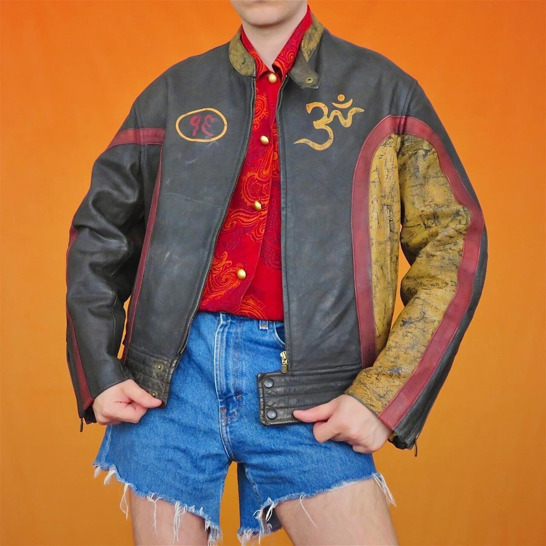 Rare Vintage BELSTAFF Free Tibet Leather Biker Jacket Daytona Racing ...