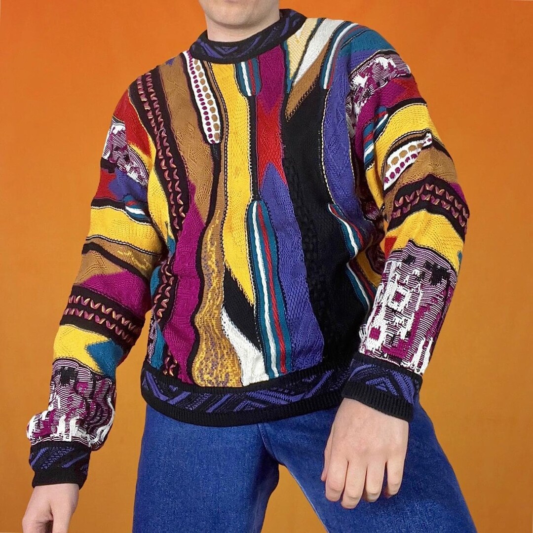 Vintage Coogi Style Funky Pattern Sweater Carlo Alberto Australian ...
