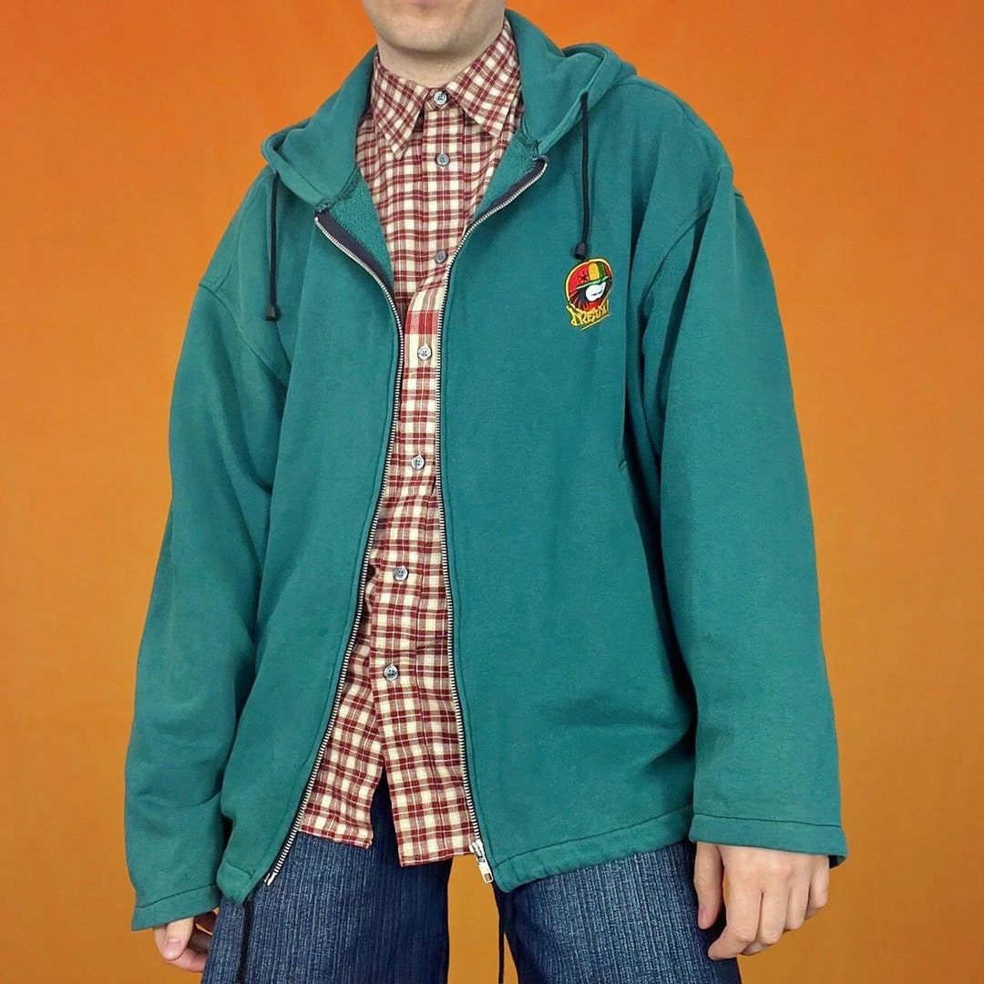 Vintage 90s Dready Zip up Hoodie Rave Rasta Reggae Jamaica World ...