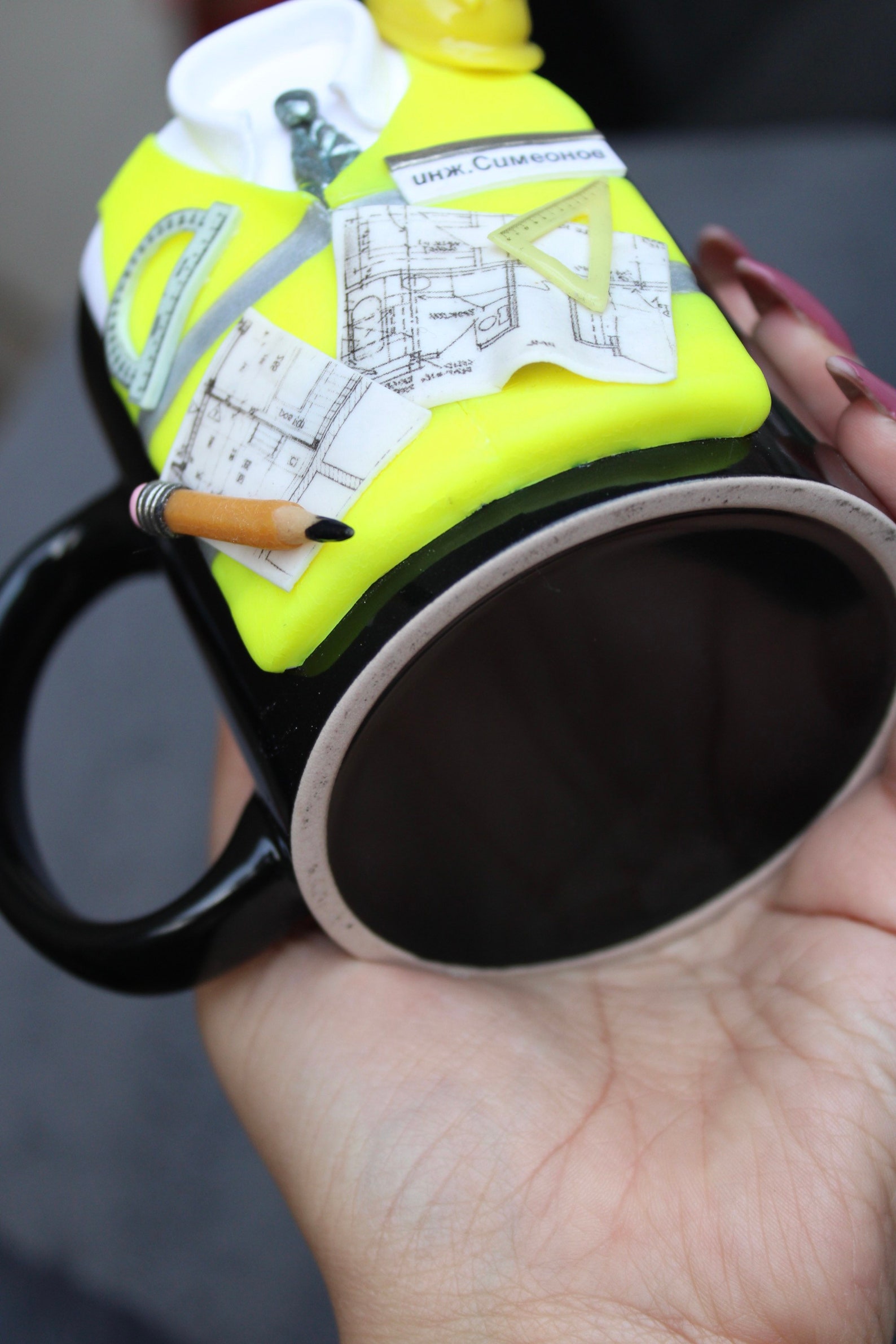 3D Custom Engineer Mug - Civil Engineer Gift - Handmade Polymer Clay ...