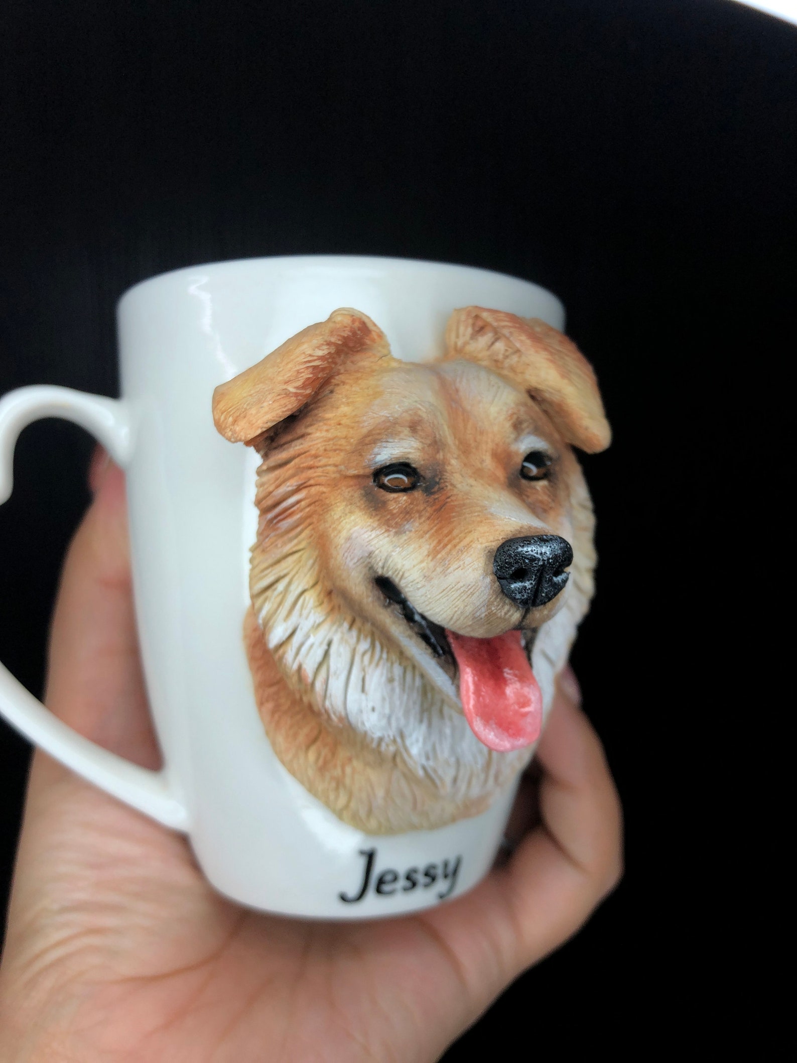 Custom Dog Mug From A Photo Personalized Polymer Clay Dog - Etsy