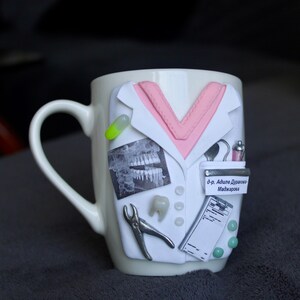Custom Dentist Mug - Dentist Gift - Handmade Polymer Clay Mug - Gift ...