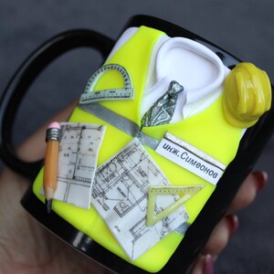 3D Custom Engineer Mug - Civil Engineer Gift - Handmade Polymer Clay ...