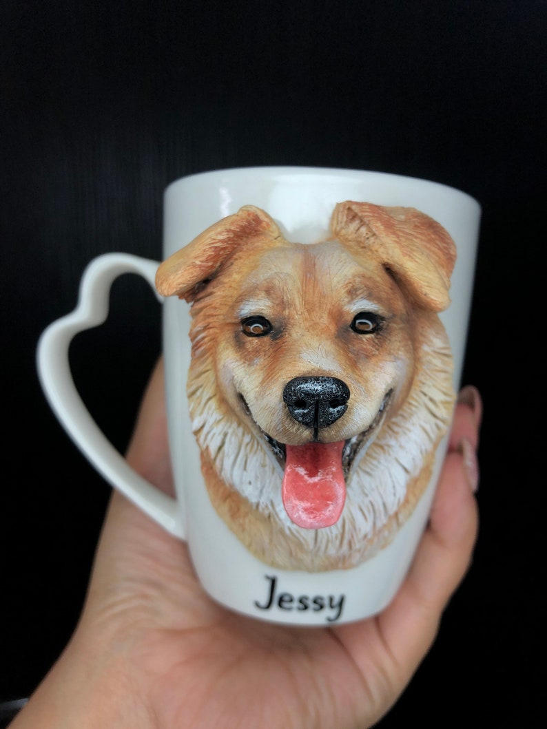 Custom Dog Mug From A Photo Personalized Polymer Clay Dog - Etsy