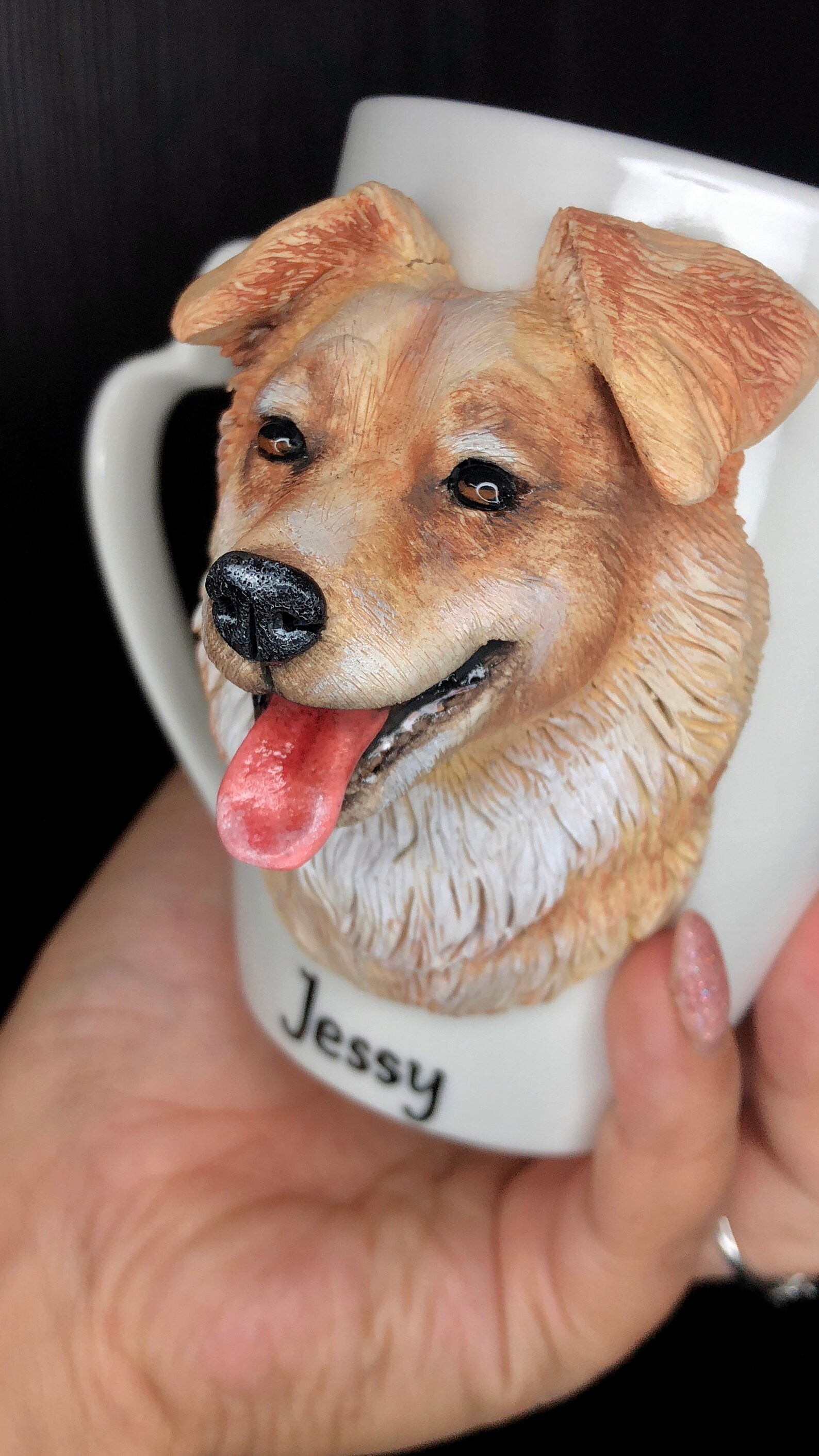 Custom Dog Mug From A Photo Personalized Polymer Clay Dog - Etsy