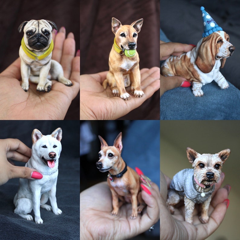 Custom Dog Sculpture - Handmade Dog Figurine - Polymer Clay Pet ...