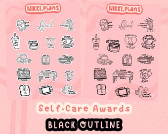 Self Care Awards Business Digital Sticker Pack | Etsy