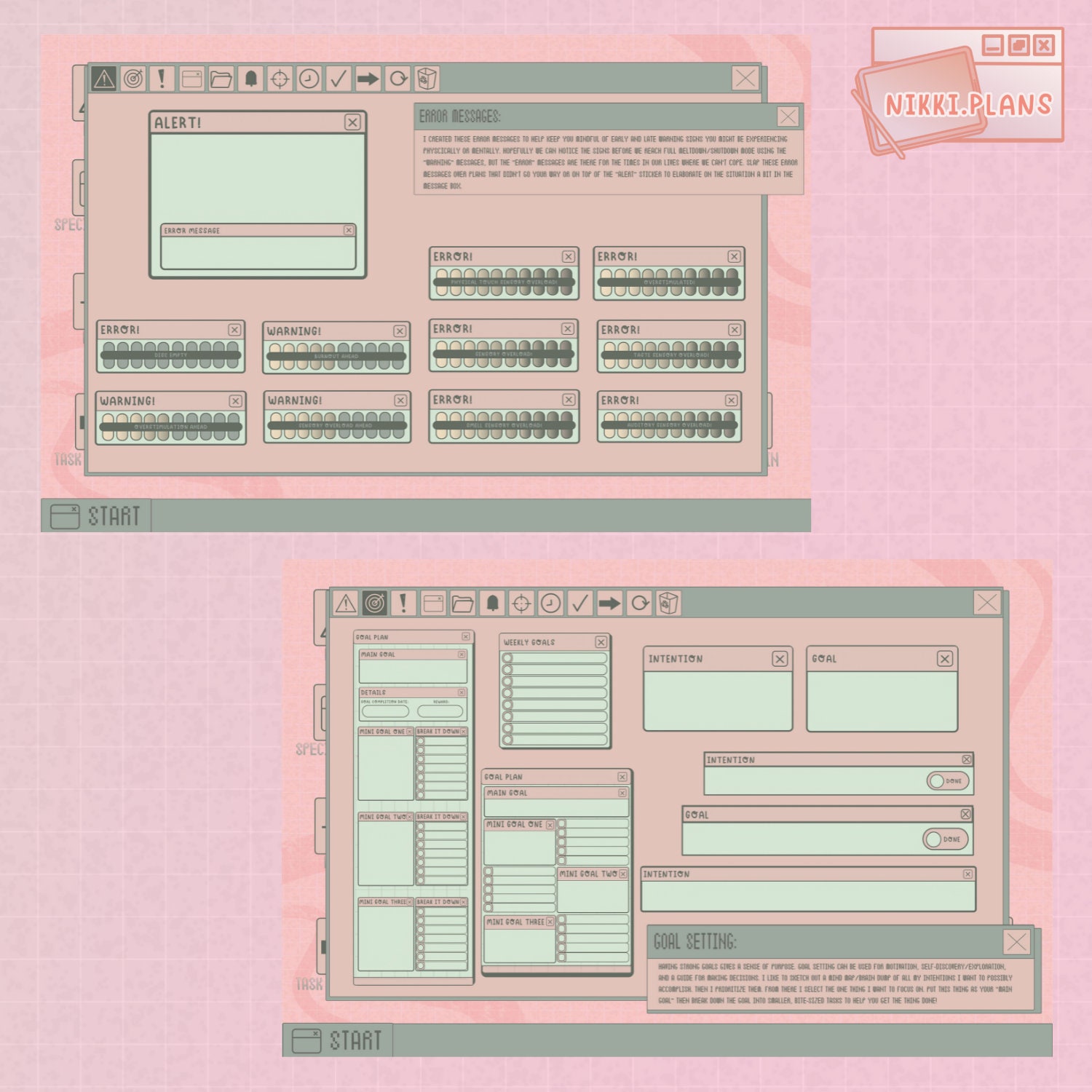 Neurodivergent.exe Stickerbook Pastel Plant Digital Sticker - Etsy