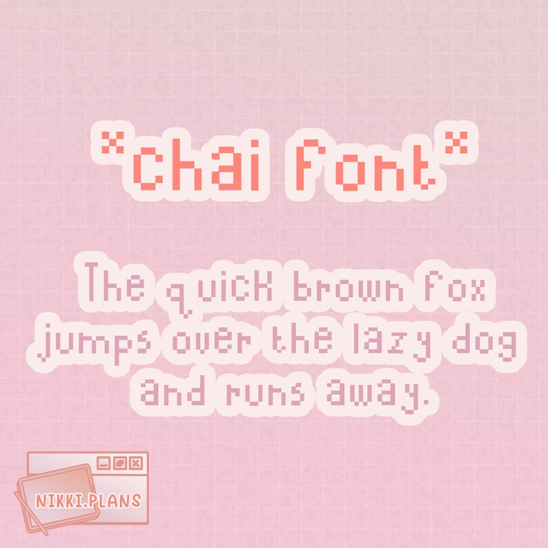 Chai Pixel Font, Cute Pixel Font, Display Font, OTF, TTF, Digital ...