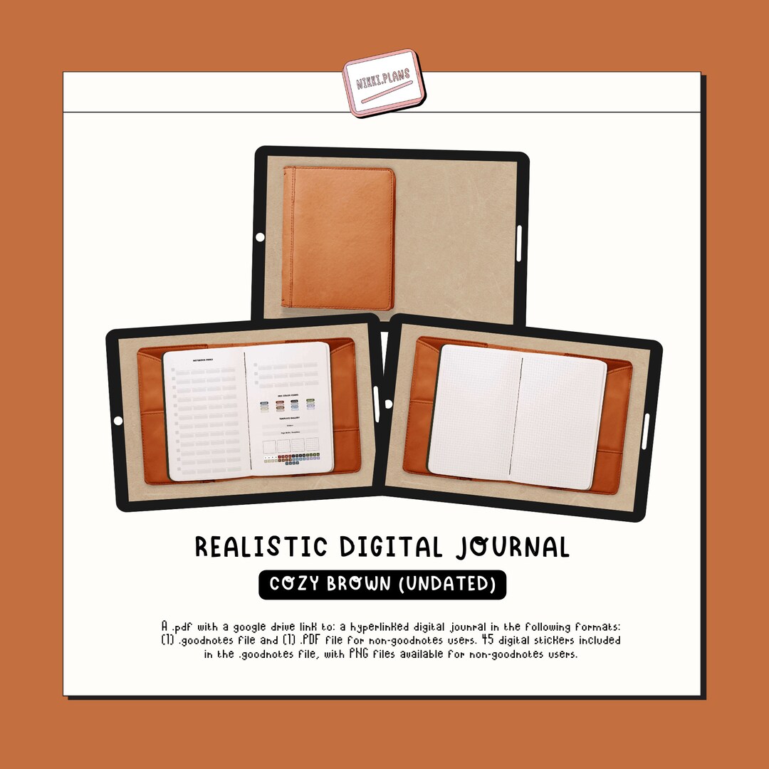 Cozy Brown Undated Digital Bullet Journal | Goodnotes and PDF Blank ...