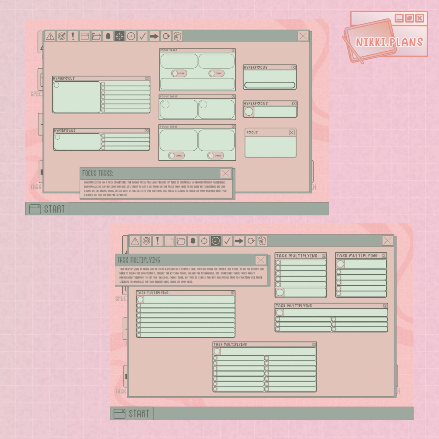 Neurodivergent.exe Stickerbook Pastel Plant Digital Sticker - Etsy