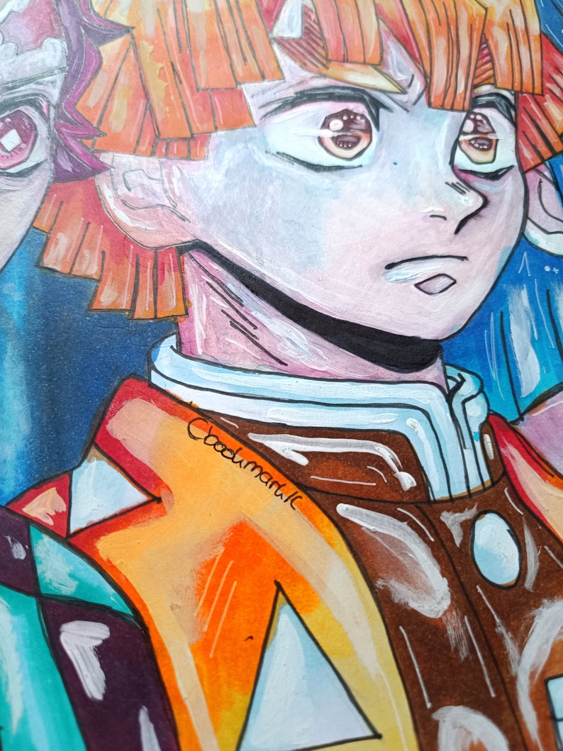 Demon Slayer Tanjiro Zenitsu & Inosuke Drawing Print - Etsy