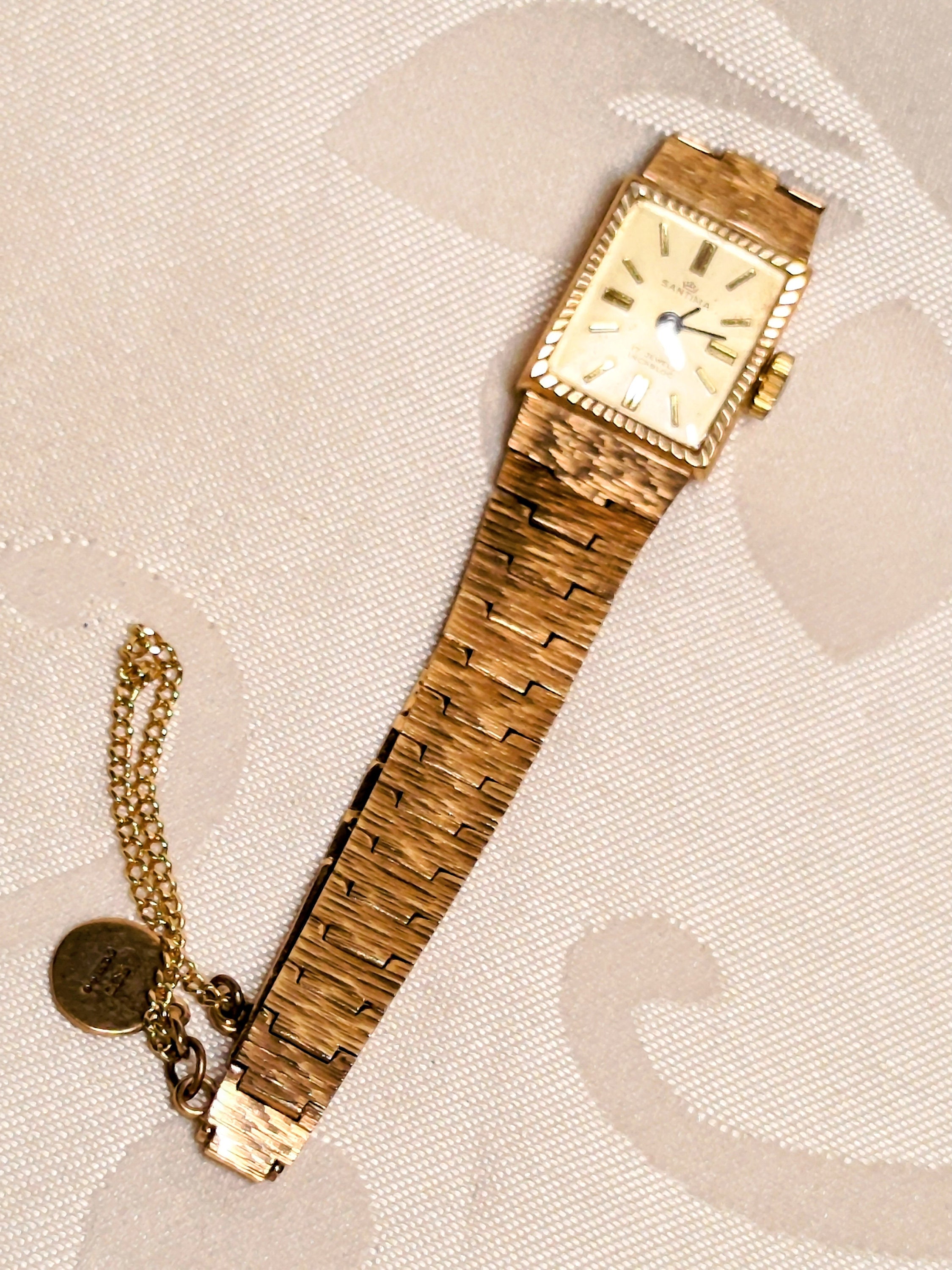 Stunning Solid Gold Ladies Santima Watch With Safety Chain - Etsy