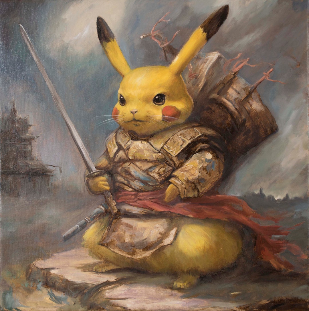 Samurai Pikachu Fine Art Print. Pokémon Fanart - Etsy