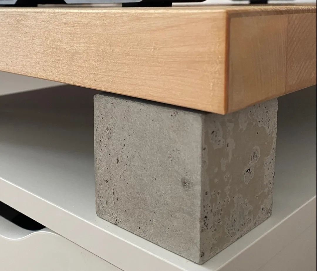 Set of 4 Concrete Riser Blocks Riser Cube Plain Desk Riser - Etsy