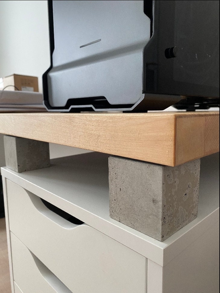Set of 4 Concrete Riser Blocks Riser Cube Plain Desk Riser - Etsy
