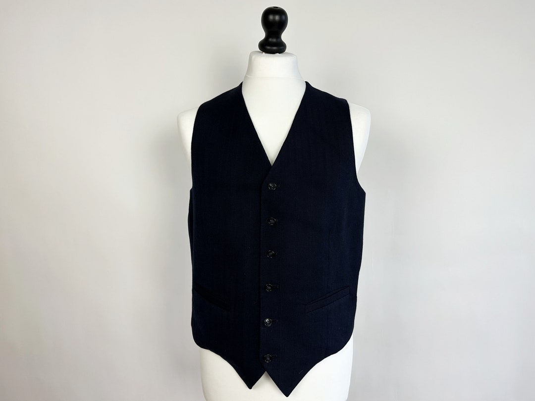 Vintage Bluevest Striped Waistcoat Classic Vest Wedding Suit Vest 90's ...
