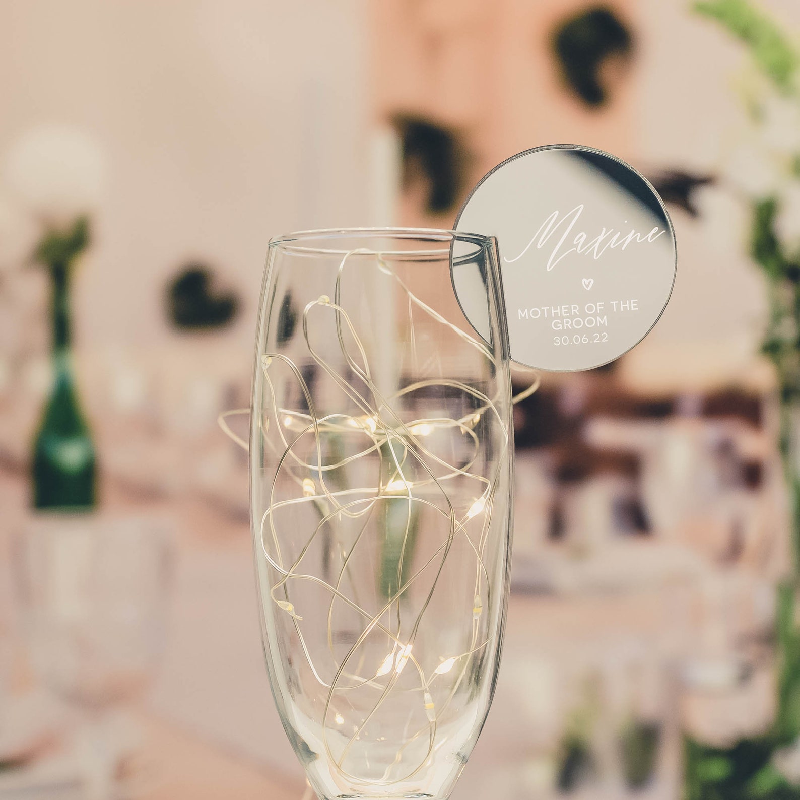 Personalised Acrylic Wedding Name Place Card for Champagne - Etsy UK