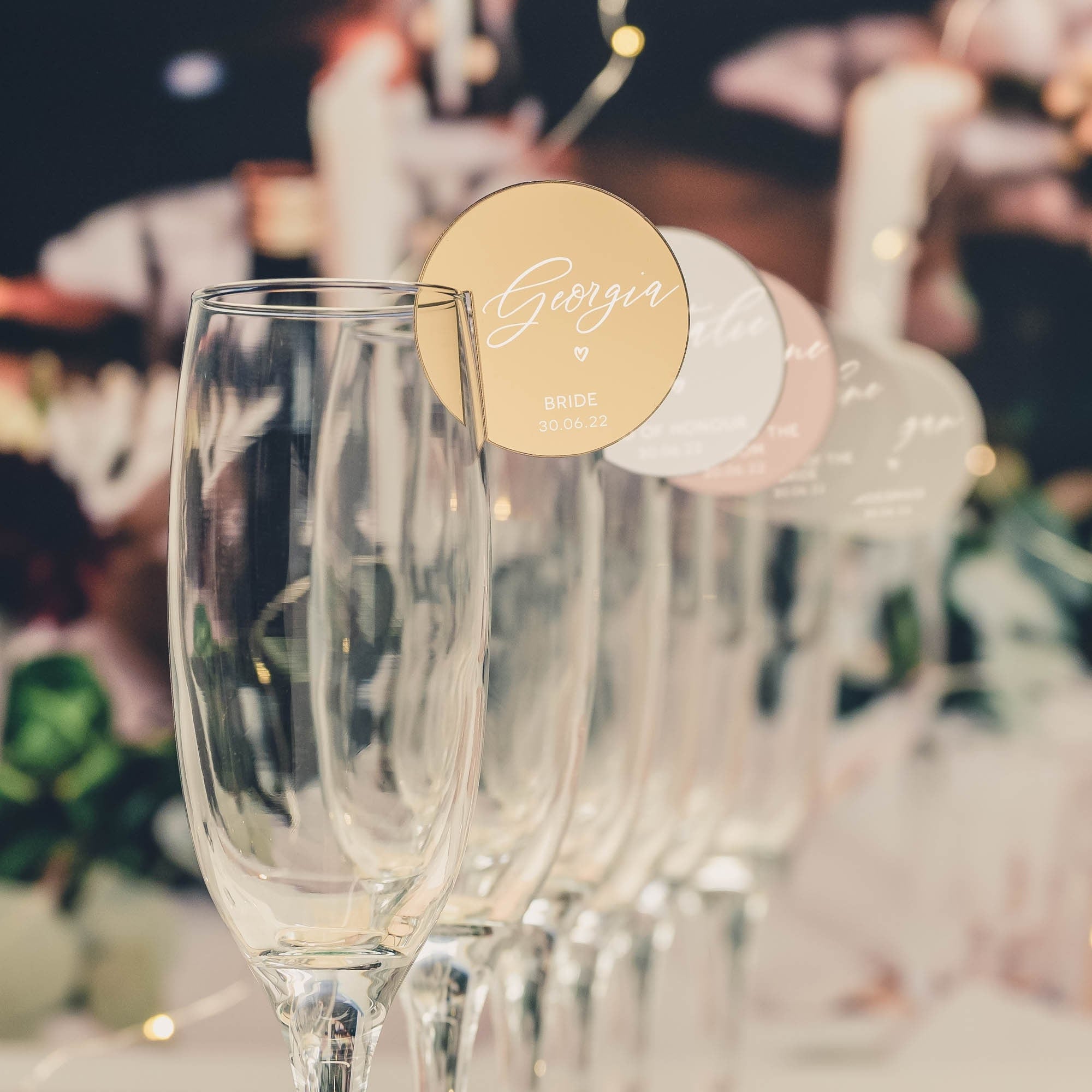 Personalised Acrylic Wedding Name Place Card for Champagne - Etsy UK