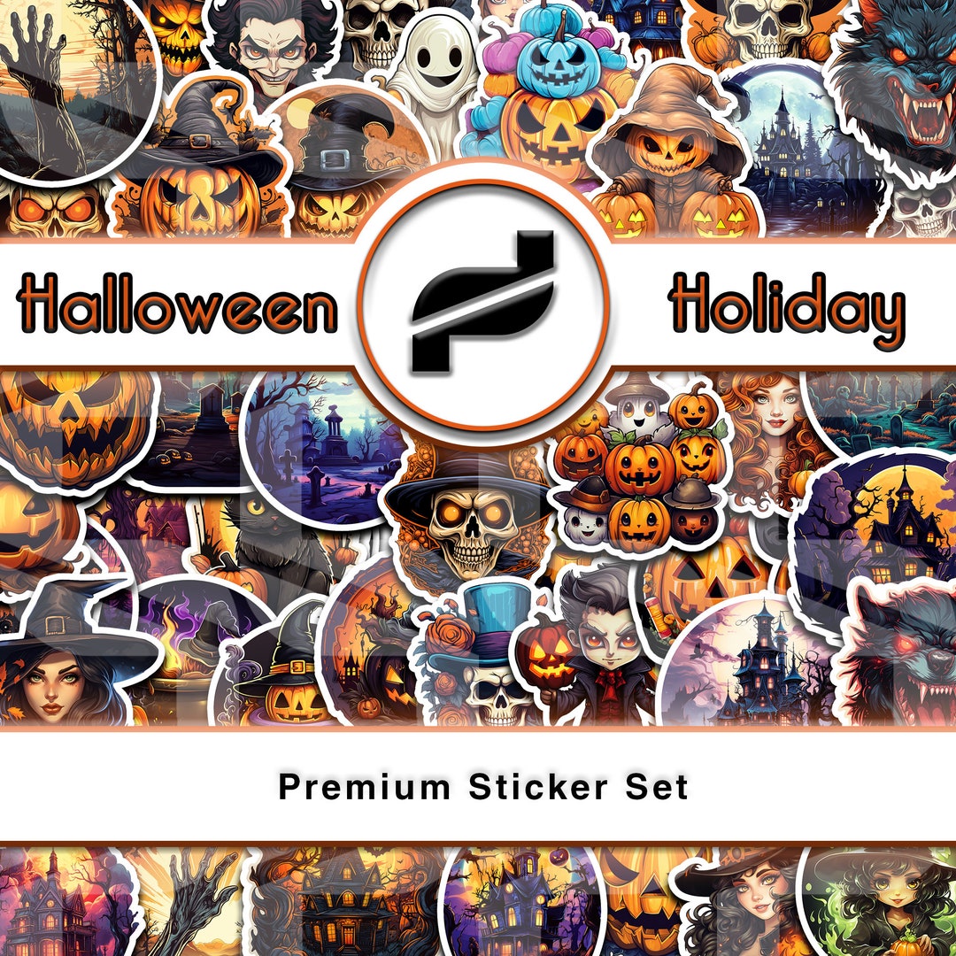 10 Halloween Collection Various Art Styles and Colors Sticker Lot Fun ...