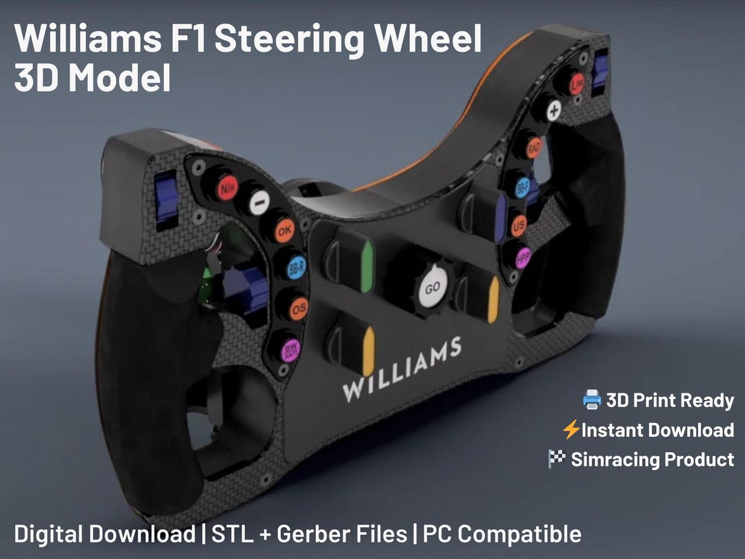 Williams F1 Steering Wheel 3D Model – Digital Files for Sim Racing, 3D ...