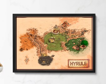 Map of Hyrule From Legend of Zelda, Ocarina of Time , Zelda Map, Hyrule ...