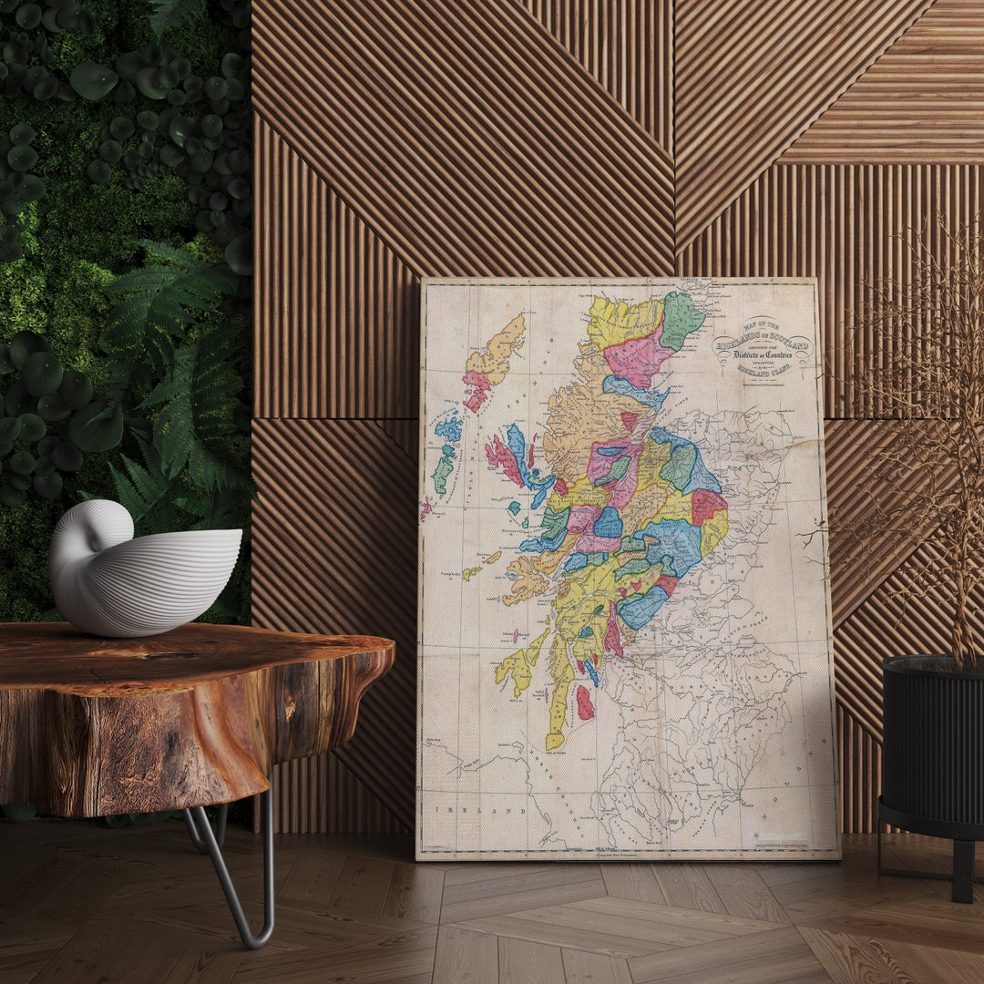 1822 Clans of Scotland Map Print, Map of Scotland and Scottish Highland ...