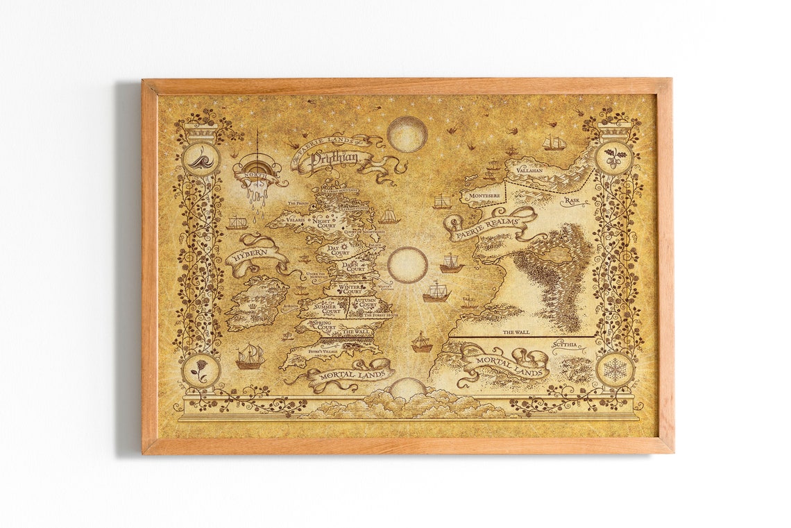 ACOTAR World Map From the Court of Thorns and Roses Series Written by ...