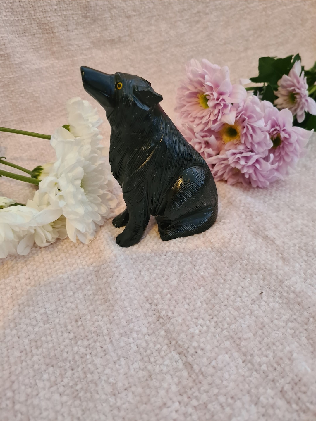 Black Onyx Wolf - Etsy