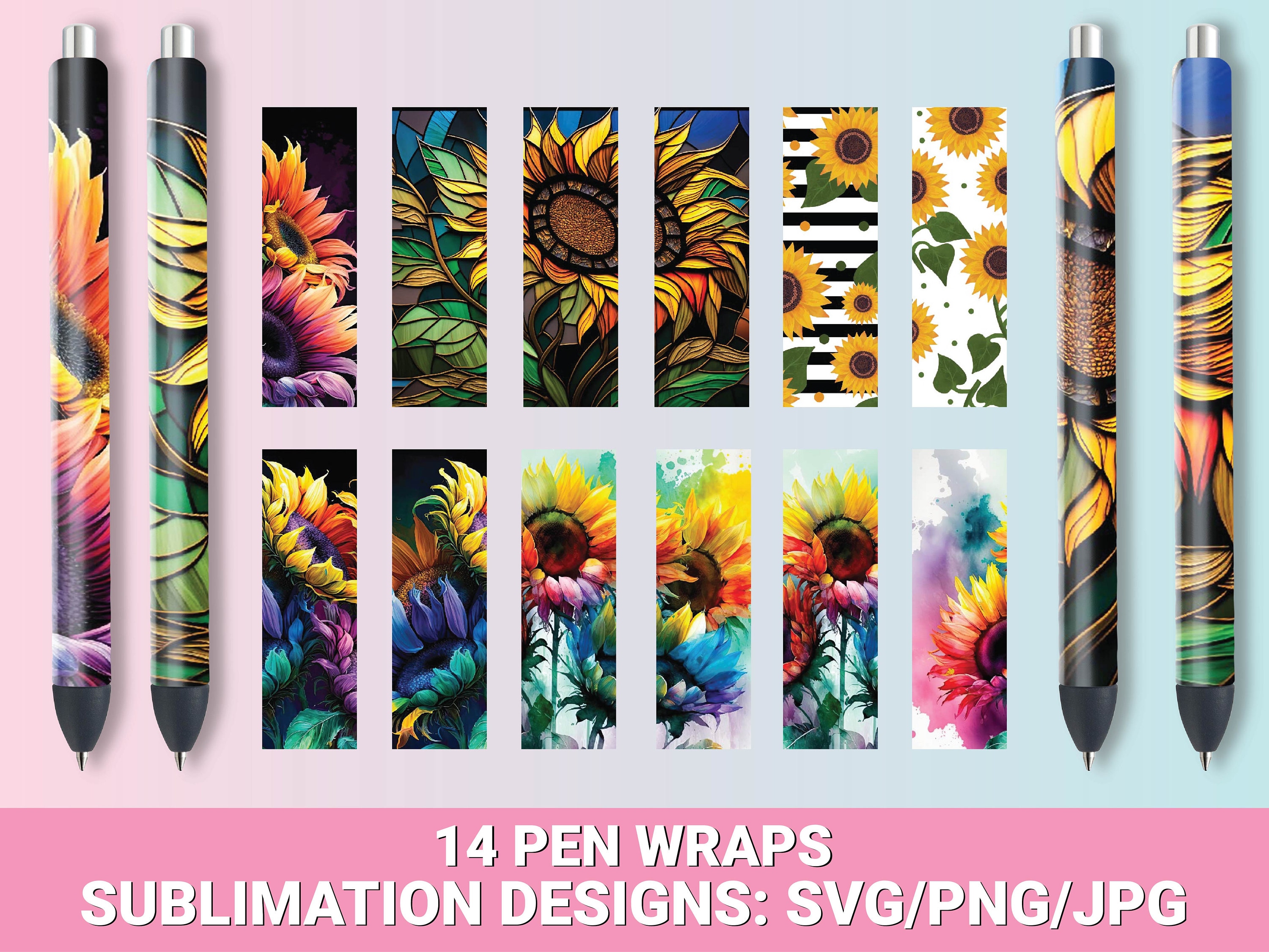 Sunflower Pen Wraps, Pen Wrap Design, Pen Wraps, Pen Wrap Png, Pen ...