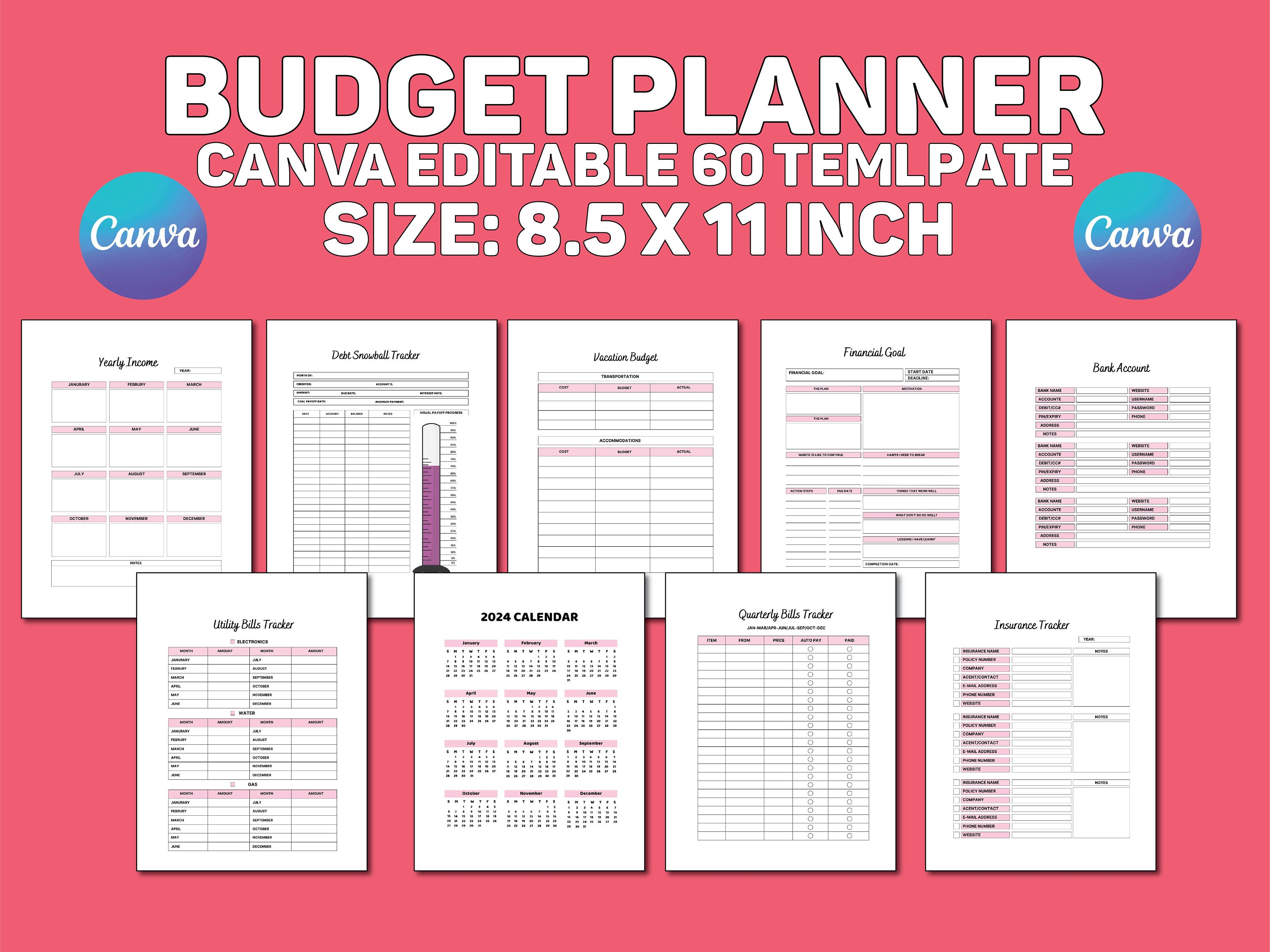 Editable Budget Planner Bundle Digital PDF, Fillable Budget Tracker ...