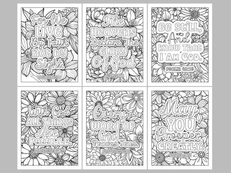 Scripture Coloring Pages, Faith Based Coloring Book, Bible Verse ...