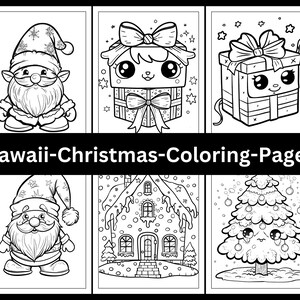 Kawaii Christmas Coloring Pages | 50 Pages | for Kids and Adults | Cute ...