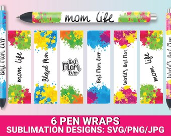 Mom Pen Wraps Png, Western Pen Wraps Png, Mother Day Pen Wrap File Set ...