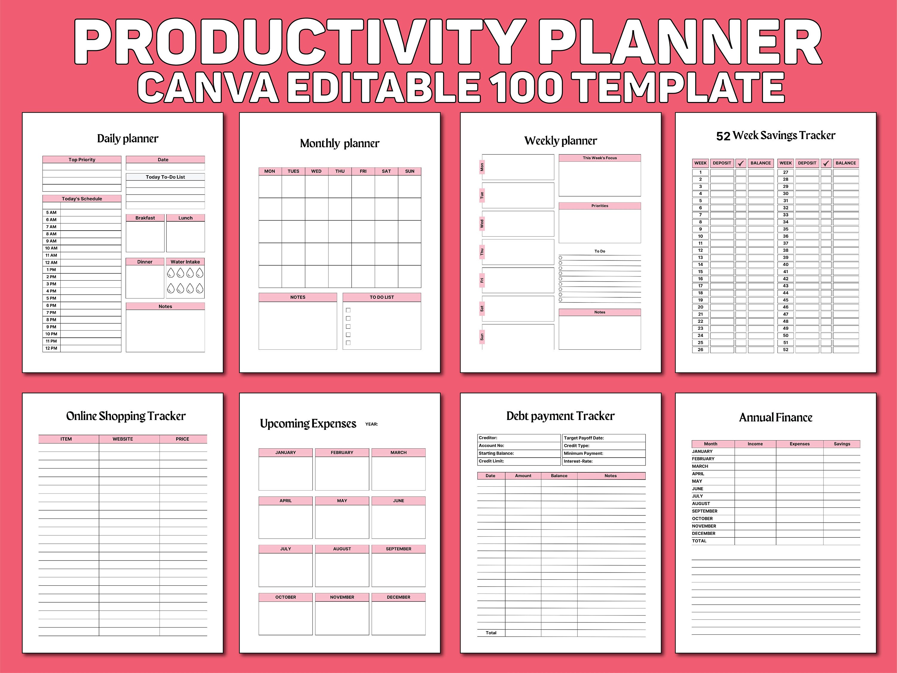 Productivity Planner Printable Daily Productivity Pdf Ultimate Life ...