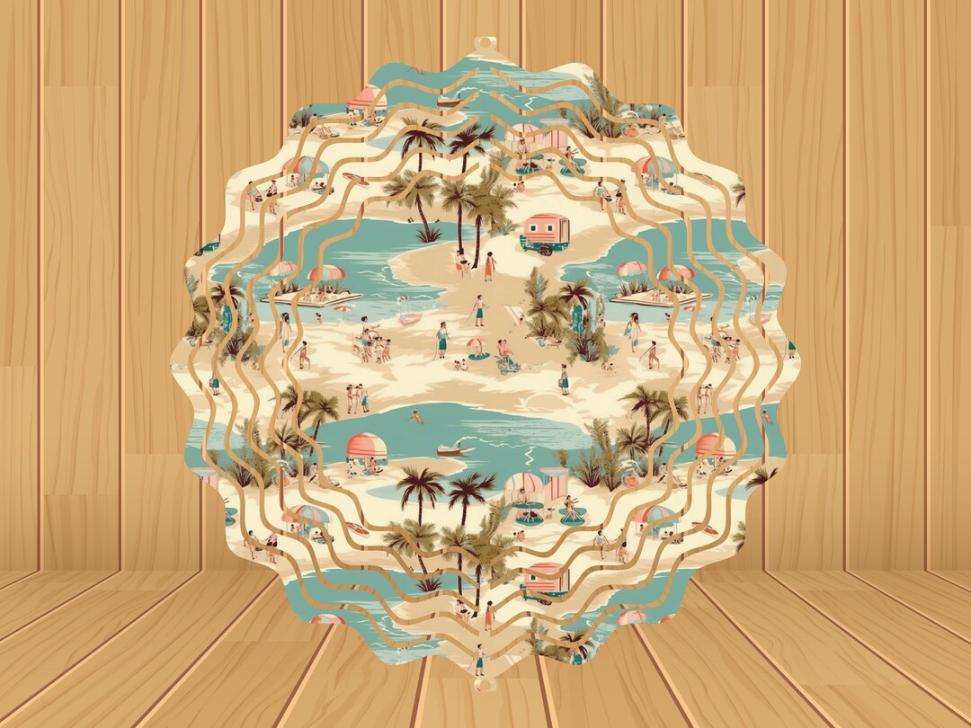 Vintage Beach Wind Spinner, Wind Spinner PNG, Wind Spinner Sublimation ...