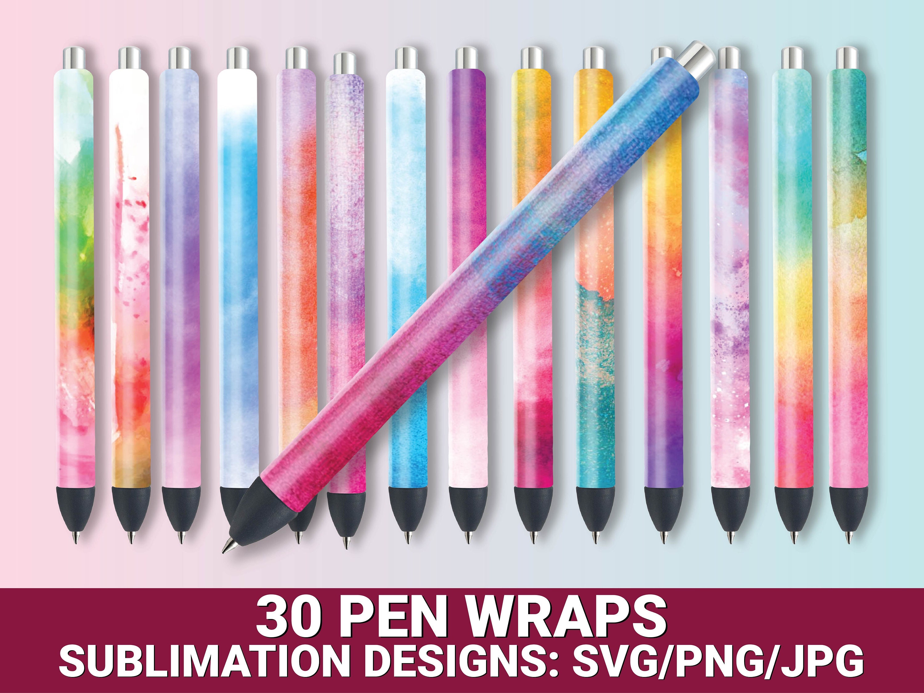 Pen Wrap Epoxy Pen Wraps Watercolor Pen Wraps Glitter Pen - Etsy