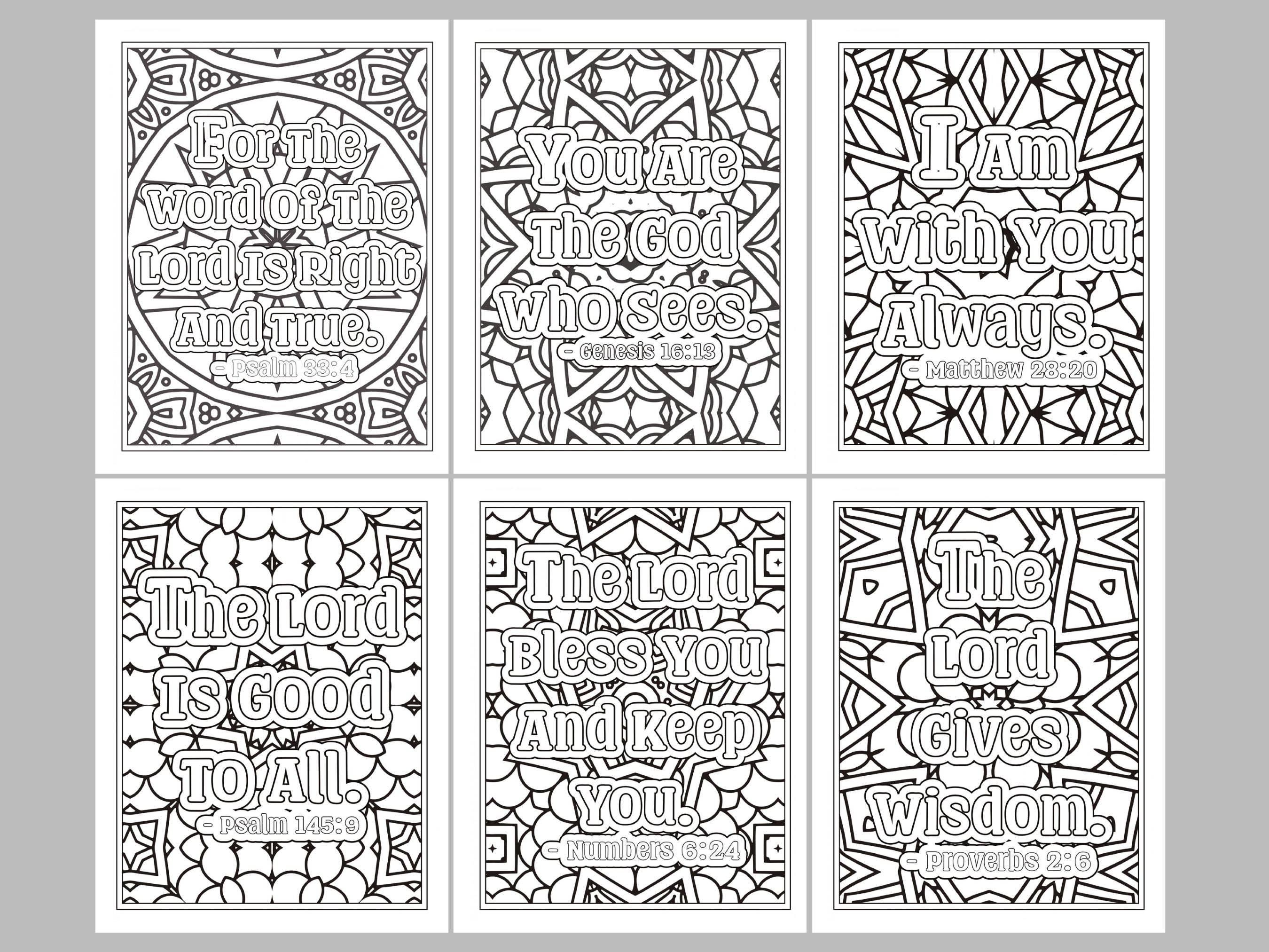 20 Bible Verse Coloring Pages, Faith Based Coloring Book, Bible Verse ...