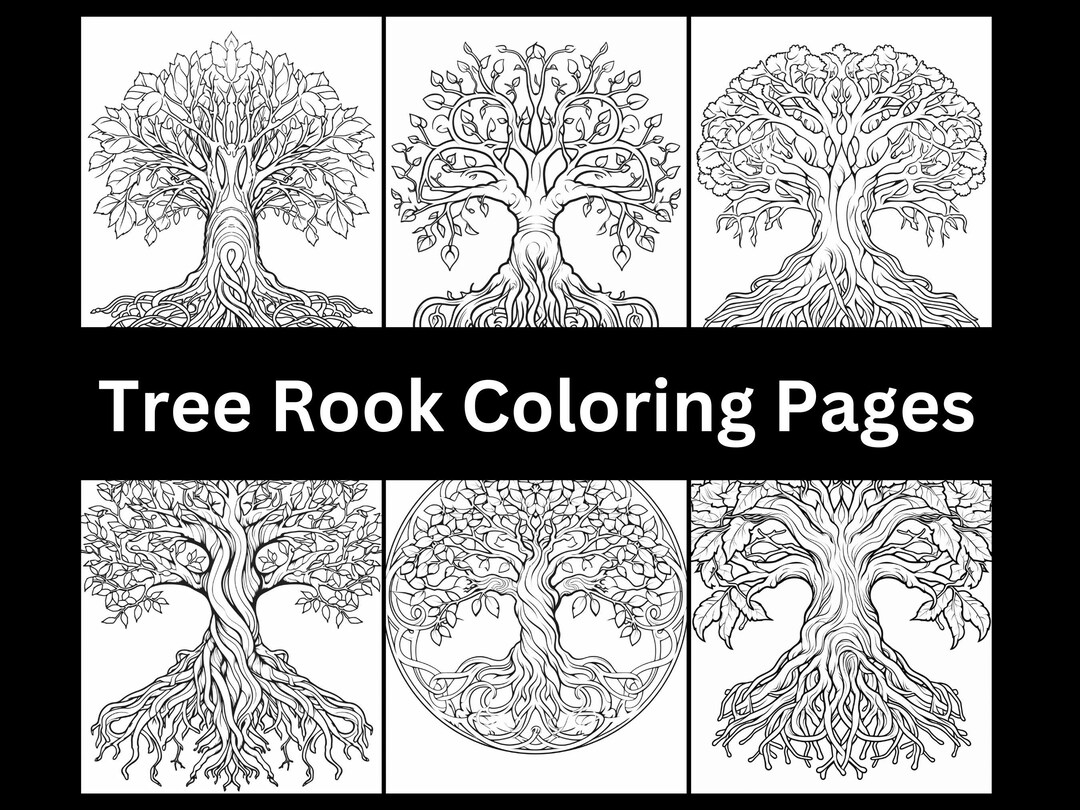 50 Tree Root Coloring Pages Stress Relieve Mandalas Printable 6708