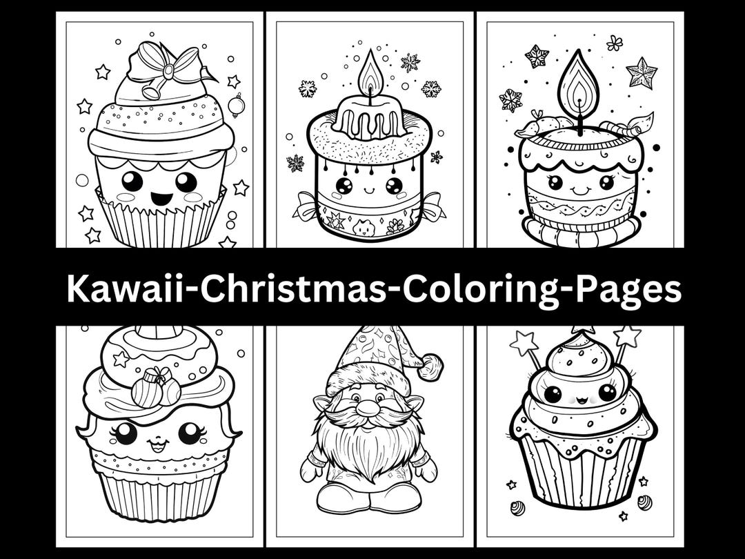 Kawaii Christmas Coloring Pages | 50 Pages | Cute Coloring Pages | for ...