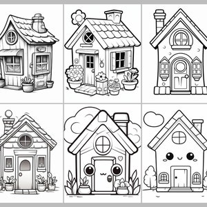 50 Kawaii Tiny Houses Coloring Book, Coloring Pages to Relax and Unwind ...