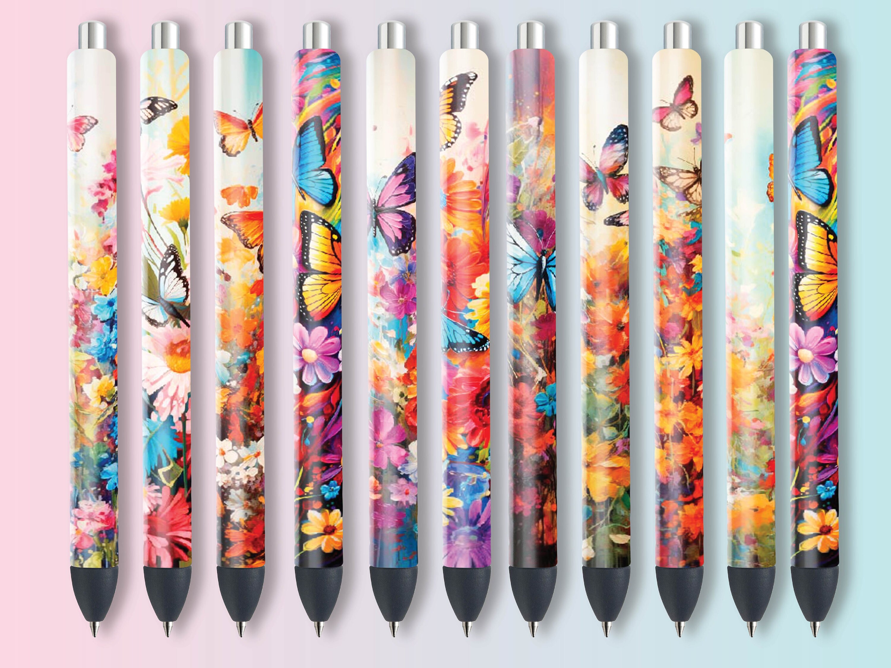 Butterfly Pen Wrap Bundle, Pen Wrap Sublimation Designs, Pen Waterslide ...