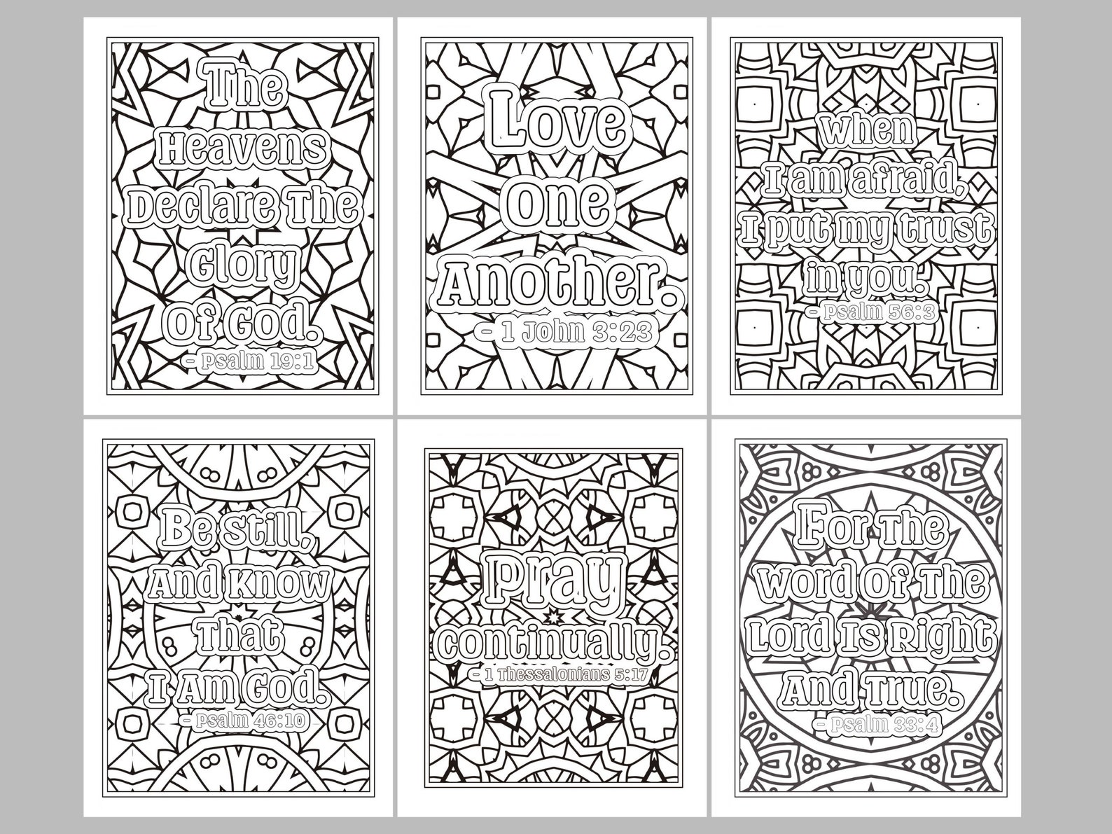 20 Bible Verse Coloring Pages, Faith Based Coloring Book, Bible Verse ...