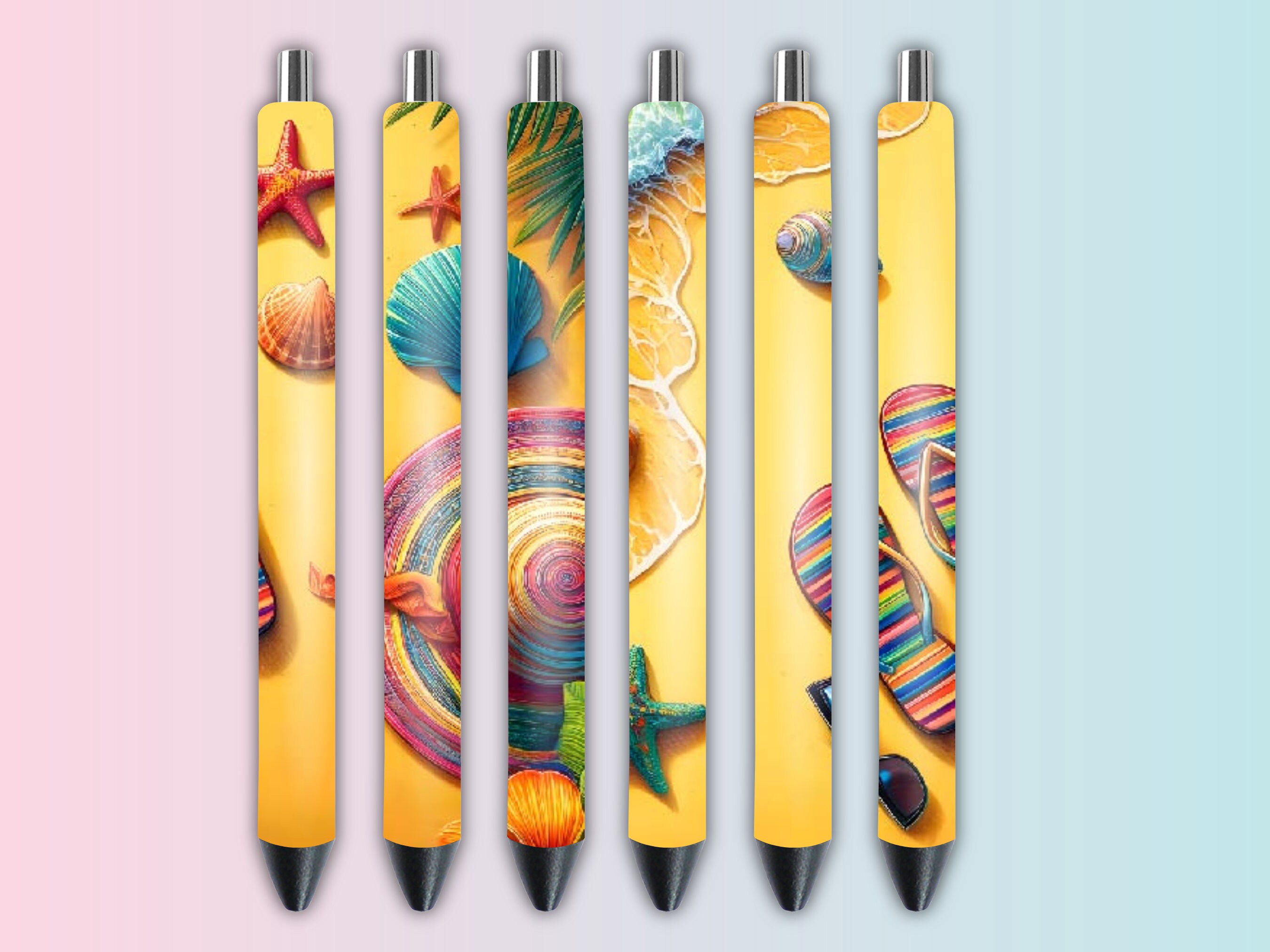 Summer Beach Pen Wraps, Pen Wrap Bundle, Pen Wrap Sublimation Designs ...