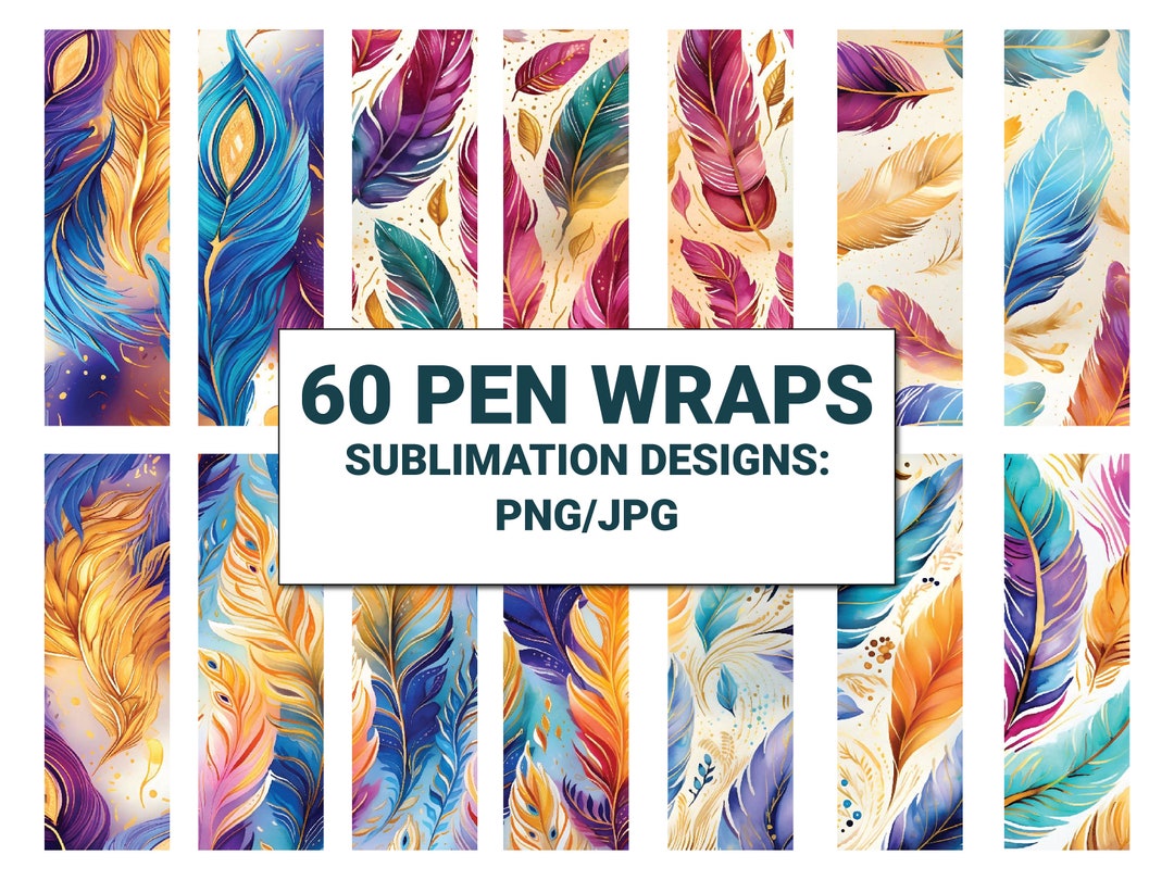60+ PNG Pen Wrap Bundle, Pen Wrap Sublimation Designs, Pen Waterslide ...
